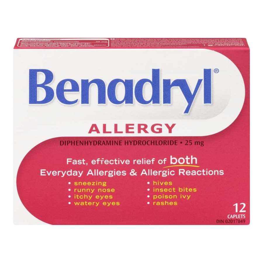 Benadryl Caplet 25MG 12 Young s Pharmacy Homecare Benadryl Caplet 25MG 12 Young s Pharmacy Homecare